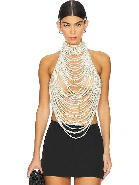Retrofete Elsie Pearl Top - White