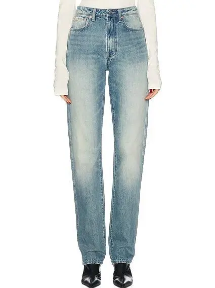 GRLFRND Sara Super High-rise Straight Jeans In Wash - Jackson