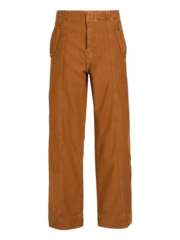 FRAME Utility Barrel Cotton-canvas Pants - Light Brown