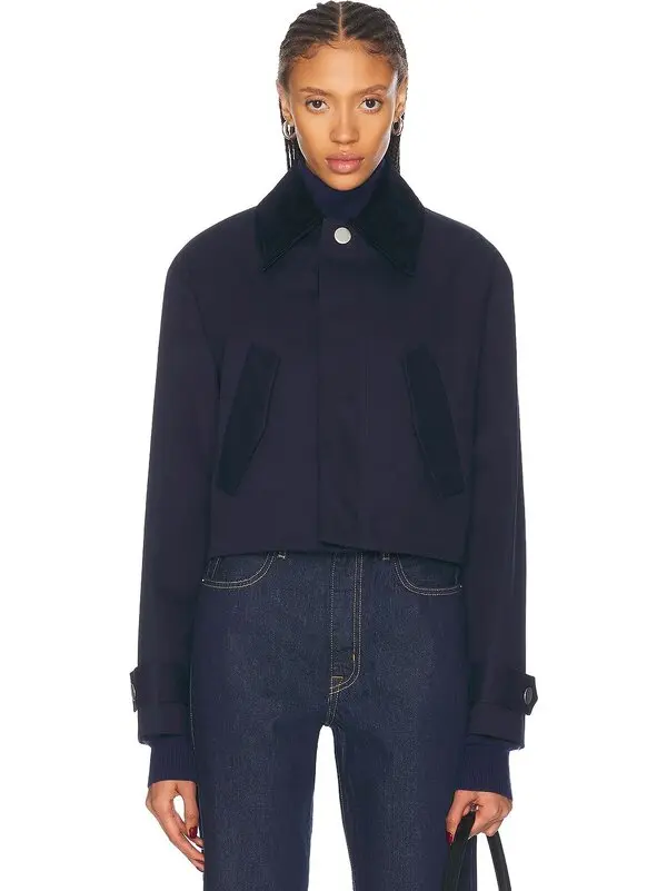 Ami Cropped Jacket - Navy Blue & Clay Blue