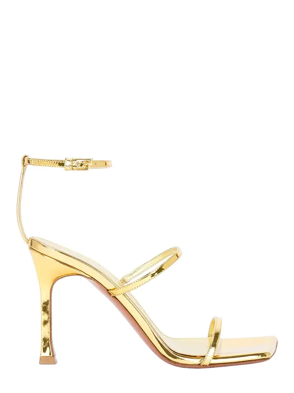 Amina Muaddi Maya 95 Mirror Sandals - Gold