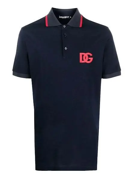 Dolce & Gabbana Dg Logo Polo Shirt - Marine Blue