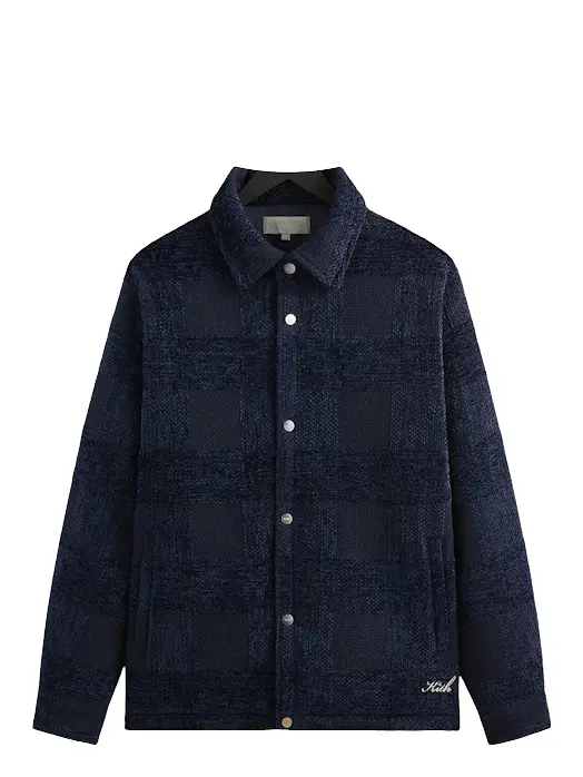 Kith Chenille Plaid Brixton Puffed Shirt Jacket - Nocturnal