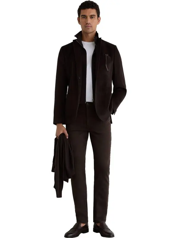 REISS Picton Washed-denim Slim-fit Jeans - Chocolate Brown