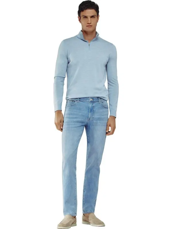REISS Picton Cotton-stretch Slim-fit Jeans - Light Blue Wash