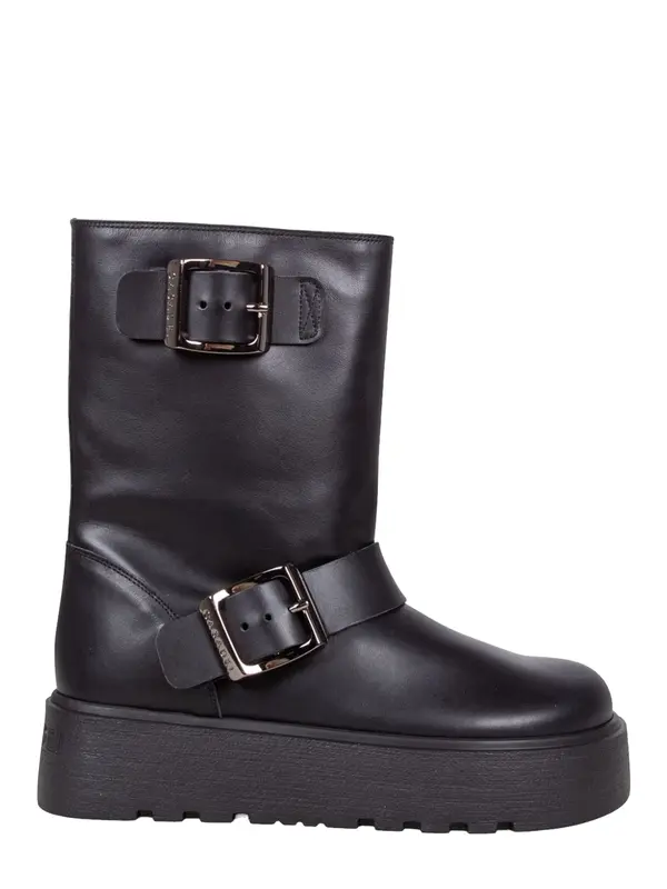 Casadei Leather Mid-calf Boots - Black
