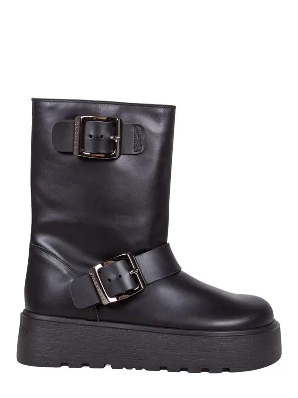 Casadei Leather Mid-calf Boots - Black