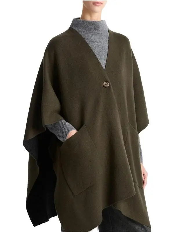 Vince Wool And Cashmere Double-face Cape - Denim