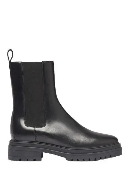 Ba&sh Coda Leather Chelsea Boots - Black