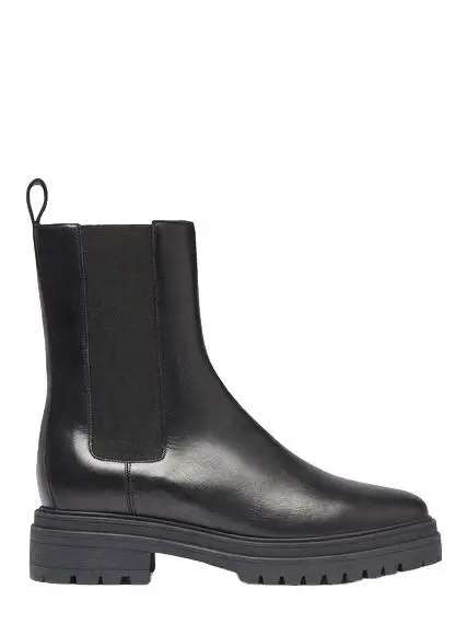 Ba&sh Coda Leather Chelsea Boots - Black