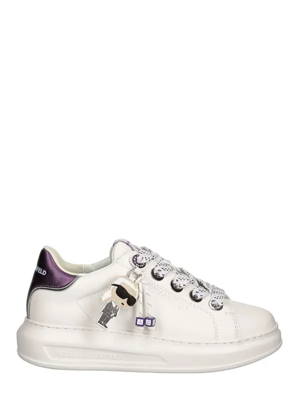 Karl Lagerfeld Kapri Karl Nft Pendant Leather Sneakers - White