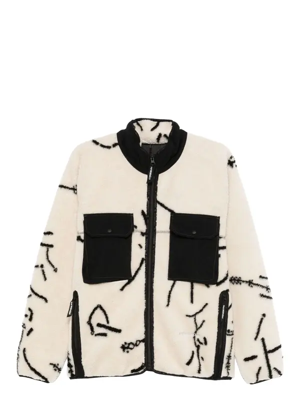 AND WANDER Map Key Boa Jacket - Neutrals
