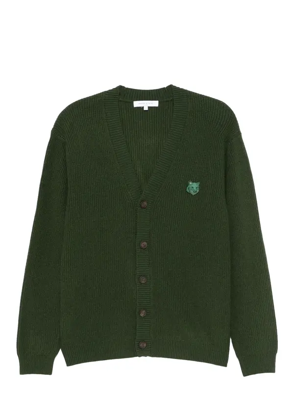 Maison Kitsuné Fox-patch Cardigan - Green