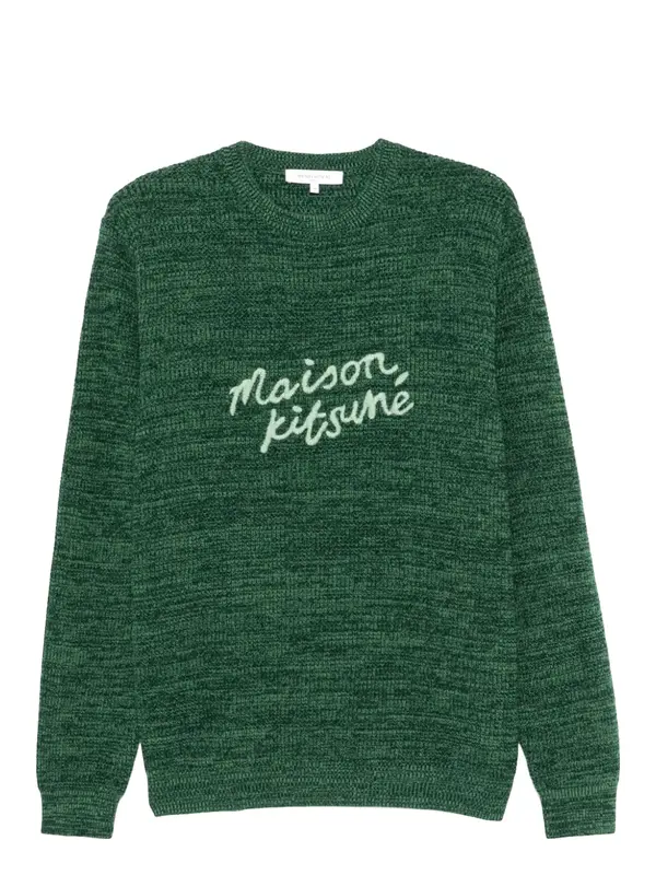 Maison Kitsuné Logo-embroidered Sweater - Green