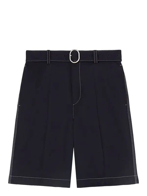JIL SANDER Belted Knee-length Shorts - Blue