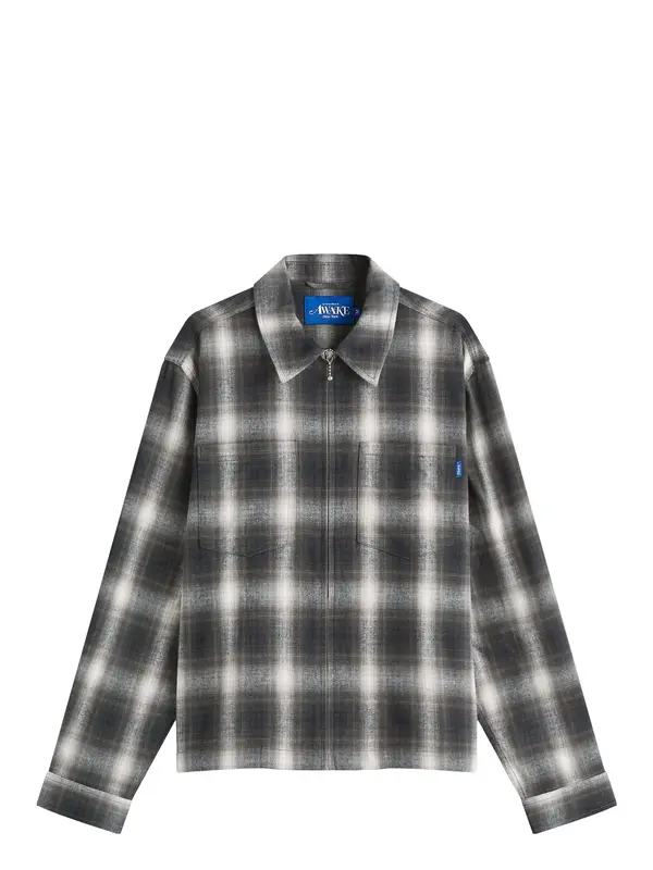 AWAKE NY Brushed Flannel Shirt Jacket - Green Multi