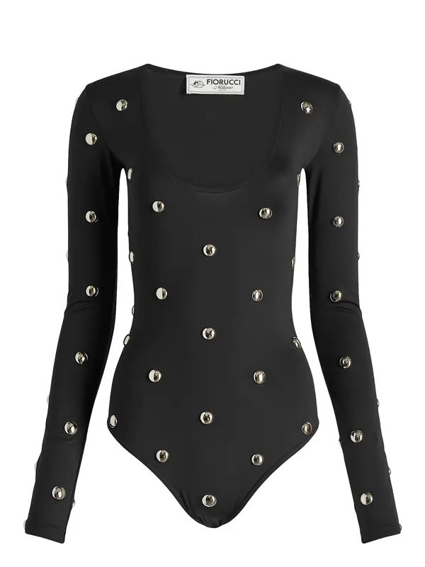 Fiorucci Metal Studded Bodysuit - Black