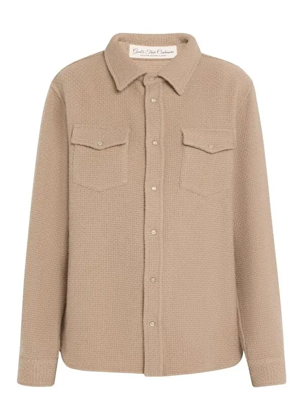 GOD'S TRUE CASHMERE Waffle Shirt Jacket - Blush