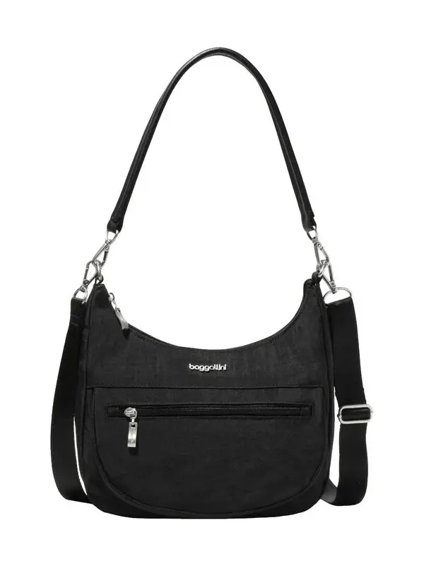 BAGGALLINI Modern Pocket Half Moon Shoulder Bag - Black