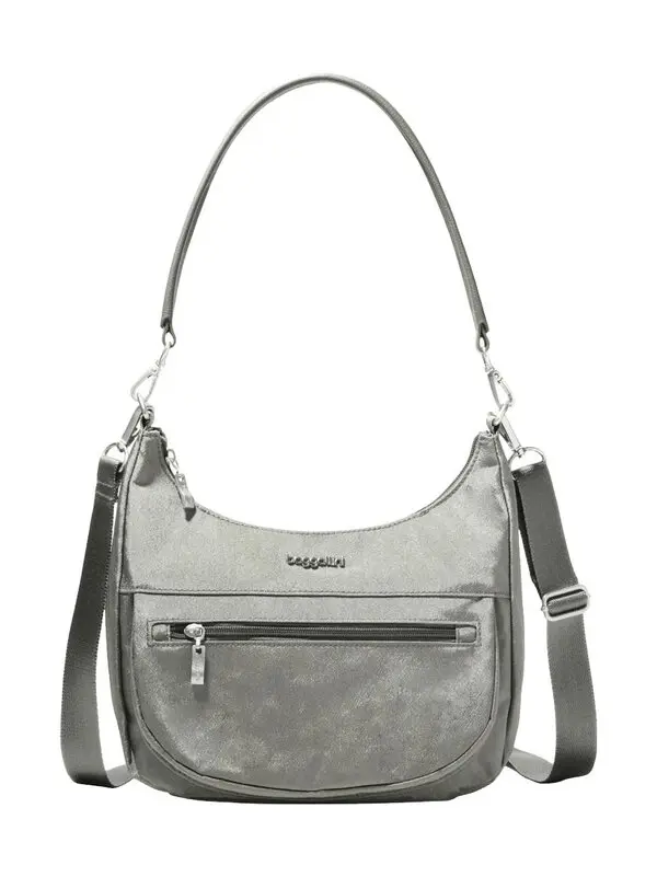 BAGGALLINI Modern Pocket Half Moon Shoulder Bag - Sterling Shimmer