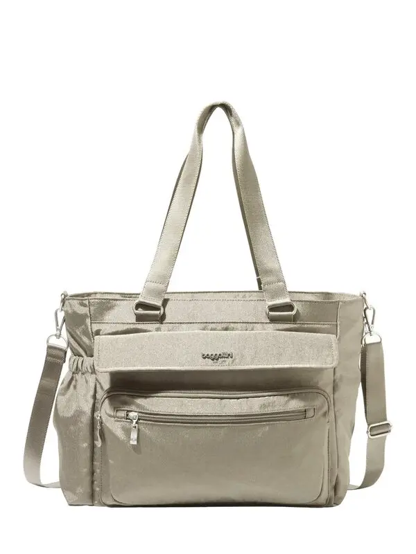 BAGGALLINI Laptop Tote Crossbody Bag - Sterling Shimmer