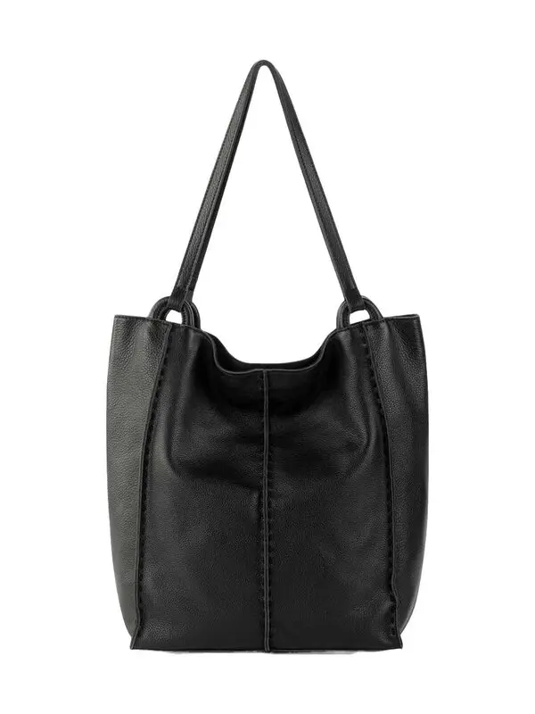 THE SAK Los Feliz Tall Leather Tote Bag - Black