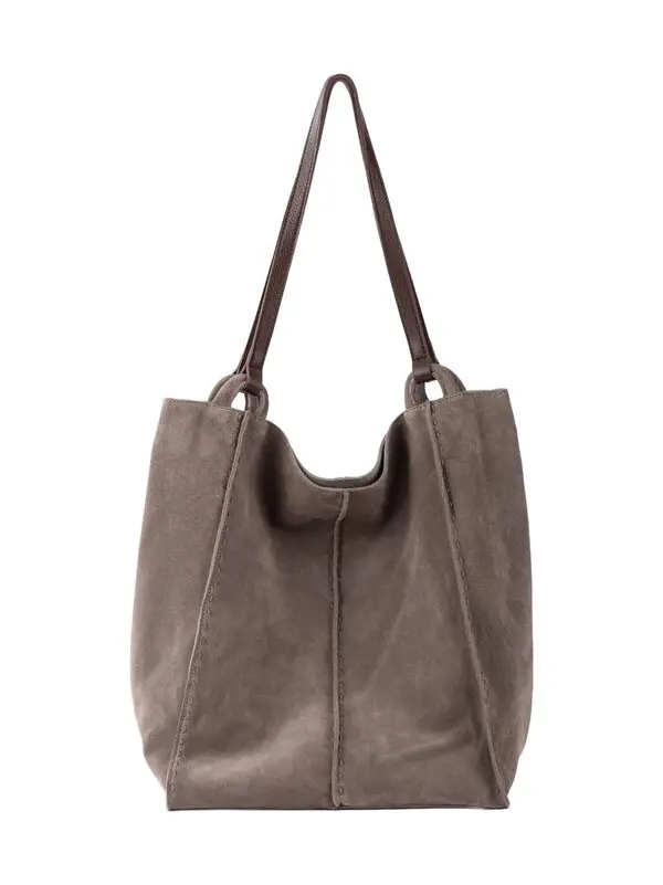 THE SAK Los Feliz Tall Leather Tote Bag - Mushroom Suede