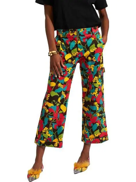La DoubleJ Printed Cargo Pants - Vines Brown