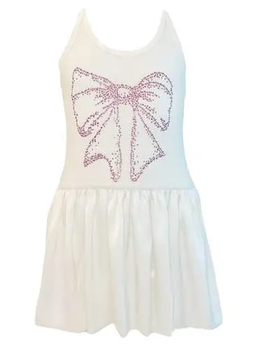 LOLA + THE BOYS Crystal Bow Bubble Dress - Pink