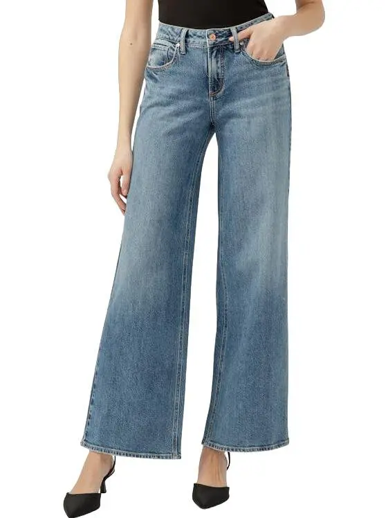 SILVER JEANS CO. Suki Curvy Mid-rise Wide-leg Jeans - Indigo