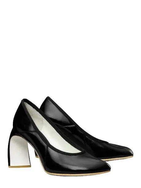 Tory Burch Pointed Toe Leather Pumps - Perfect Black