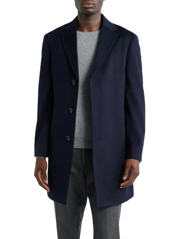 Nordstrom Cashmere Overcoat - Navy Still