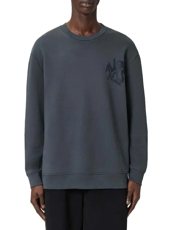ALLSAINTS Orlando Logo Graphic Sweatshirt - Moonstone Blue