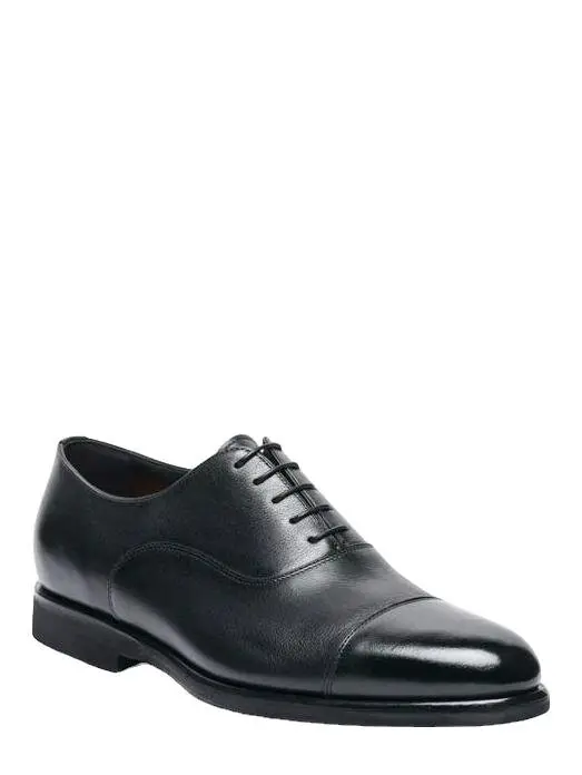 Santoni Darian Oxford Shoe - Black Smooth