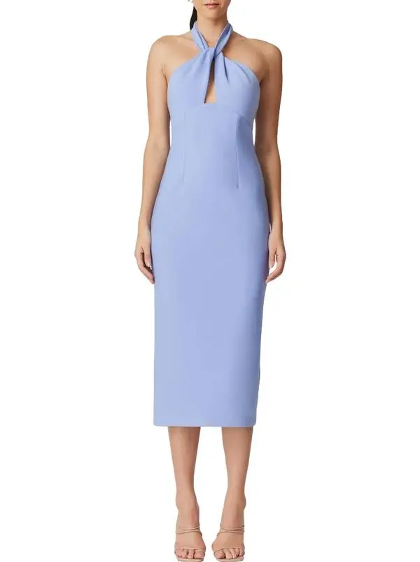 ELLIATT Victoria Halter Neck Stretch Crepe Cocktail Dress - Cornflower