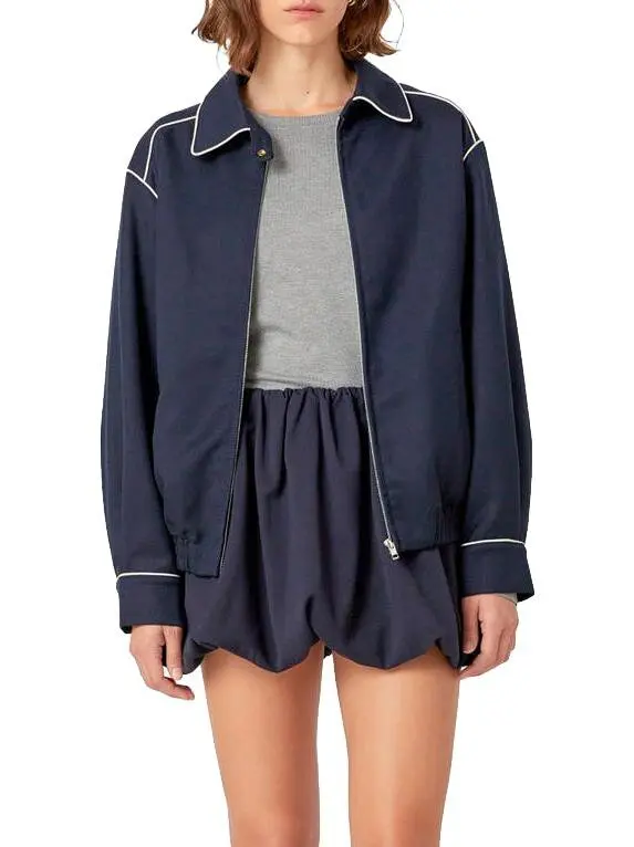 English Factory Contrast Piping Jacket - Navy