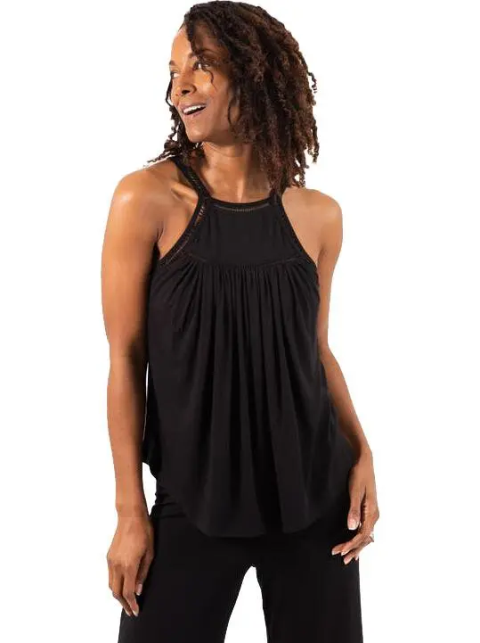 JJWINKS Wine Down Built-in Shelf Racerback Tank - Black