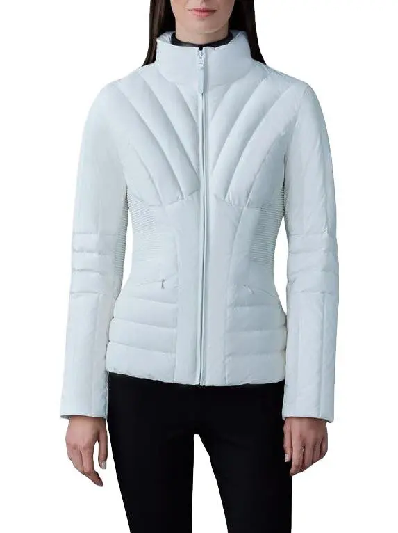 Mackage Alma Smocked Panel Down Jacket - White