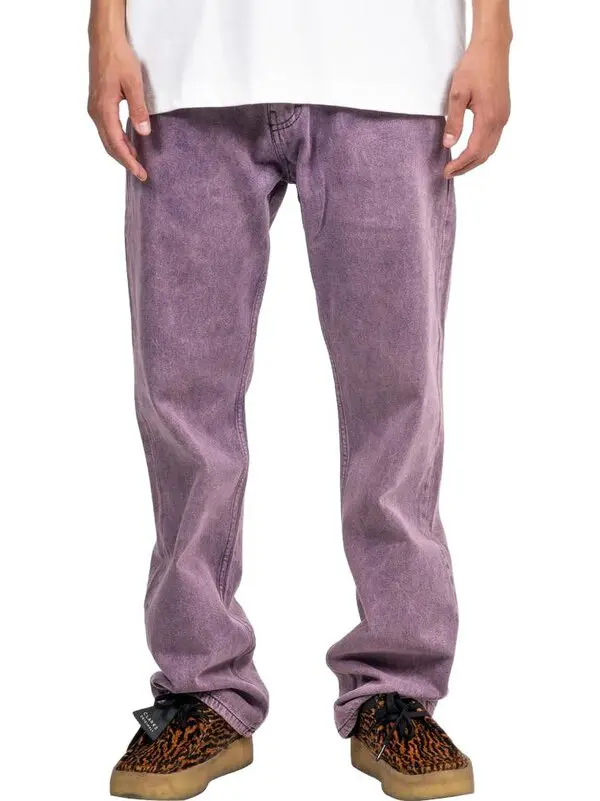 PLEASURES Acid Wash Straight Leg Jeans - Purple