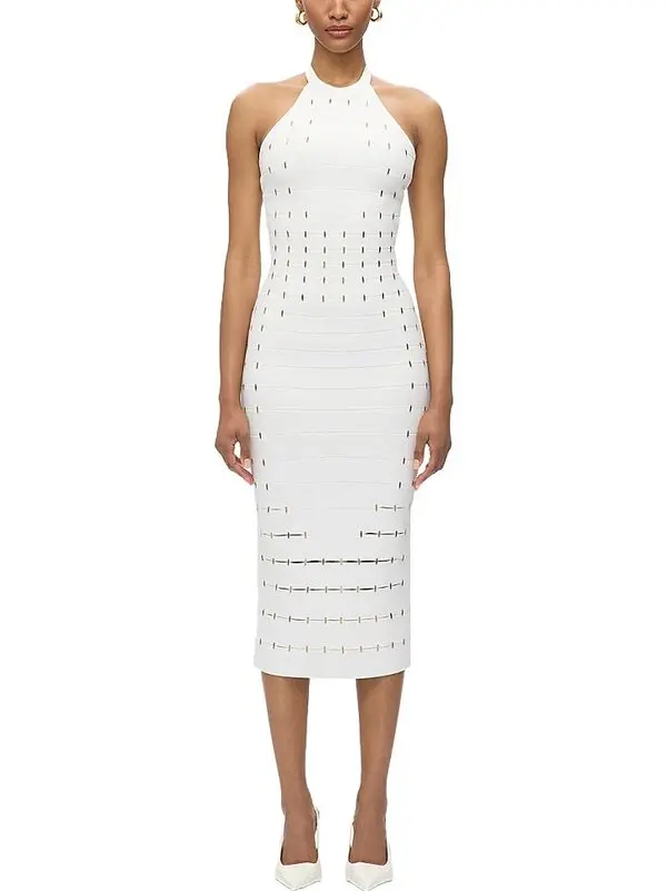 Herve Leger Joanne Halterneck Dress - Alabaster