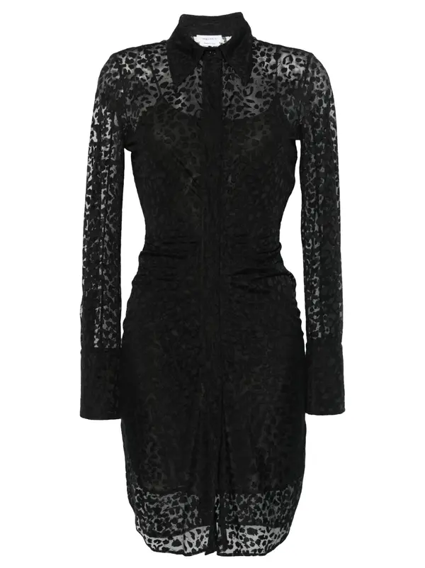 Alexander McQueen Leopard Devoré Mini Dress - Black