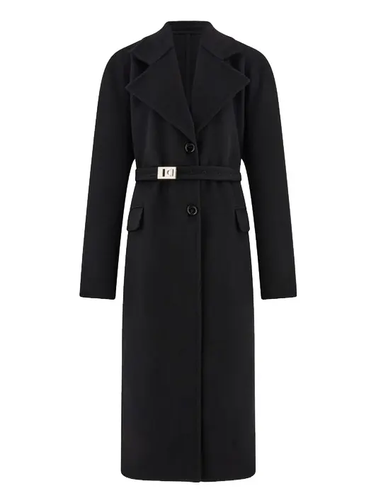 FERRAGAMO Single-breasted Virgin Wool And Cashmere Coat - Black