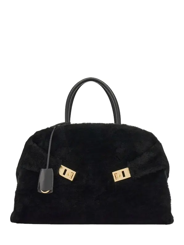 FERRAGAMO Hug Handbag - Black
