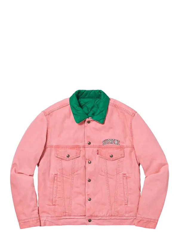 Supreme X Levi's Quilted Reversible Trucker Jacket - Pink