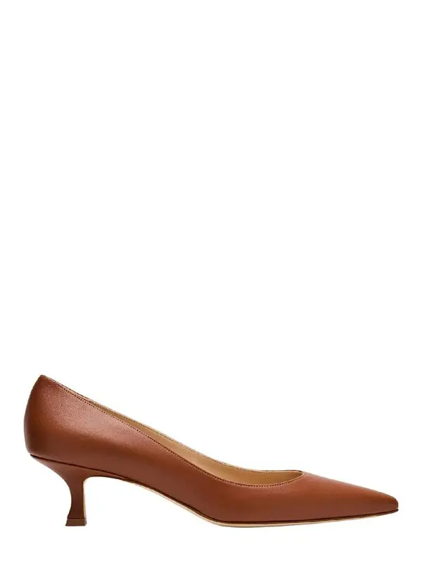 Manolo Blahnik Srila Leather Low Pumps - Brown