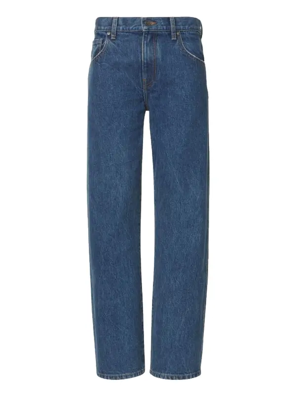 Khaite Kerrie Mid-rise Wide-leg Jeans - Blue