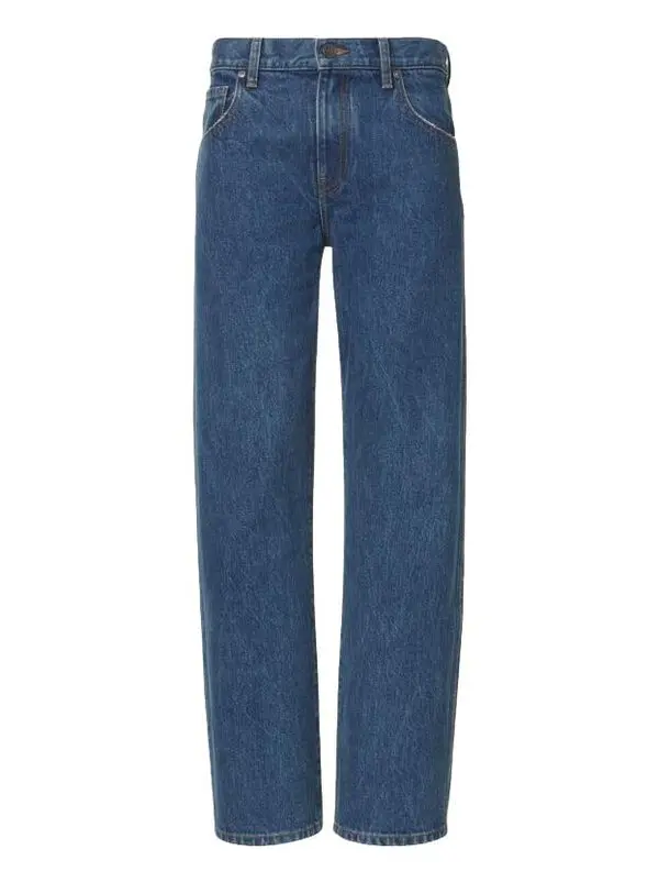Khaite Kerrie Mid-rise Wide-leg Jeans - Blue