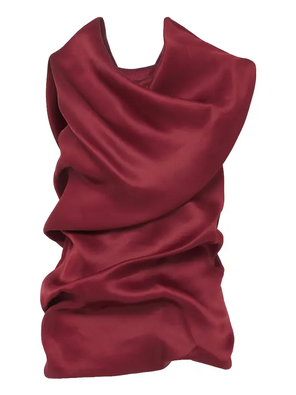 Khaite Luola Draped Silk Top - Red