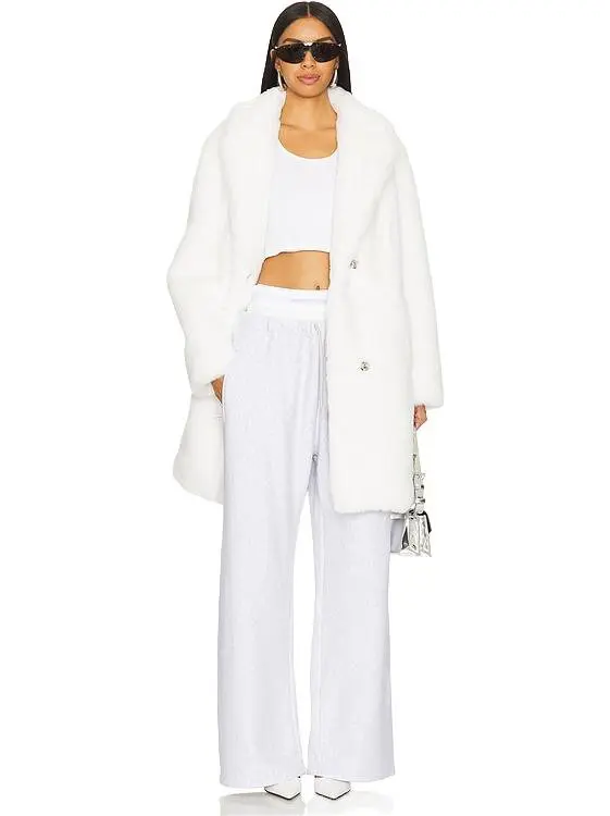 MORE TO COME Elaine Faux Fur Coat - Winter White
