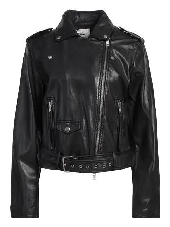 SWORD 6644 Leather Biker Jacket - Black